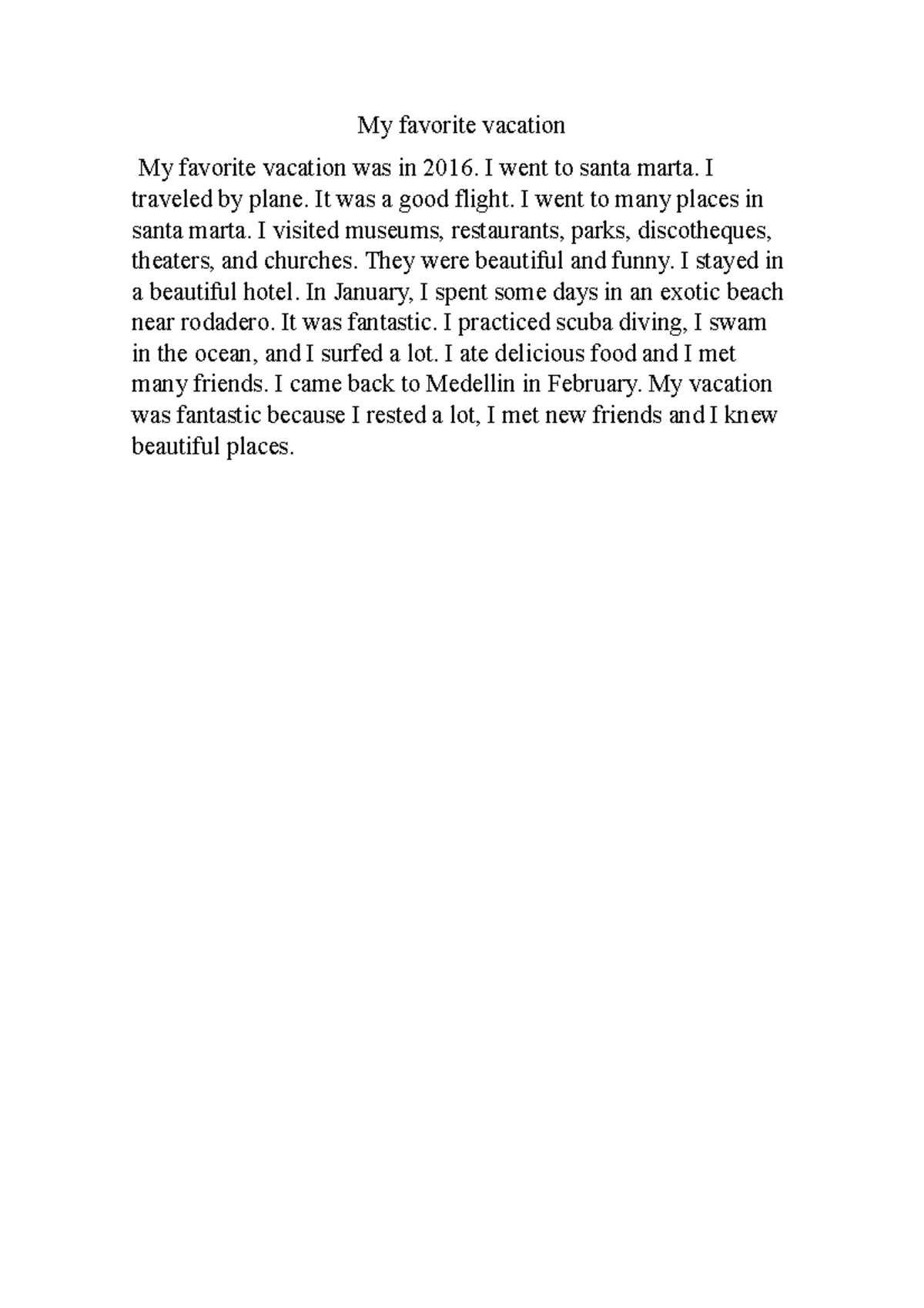 My favorite vacation - uguiyuuyi - My favorite vacation My favorite ...