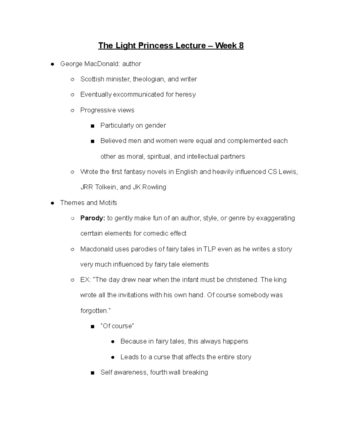 ENGL 216 The Light Princess - The Light Princess Lecture – Week 8 ...