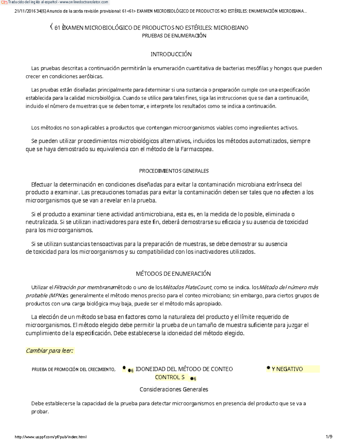 Metodo 61 USP42- Descripcion Microbiologia USP - 21/11/2016 34(6 ...