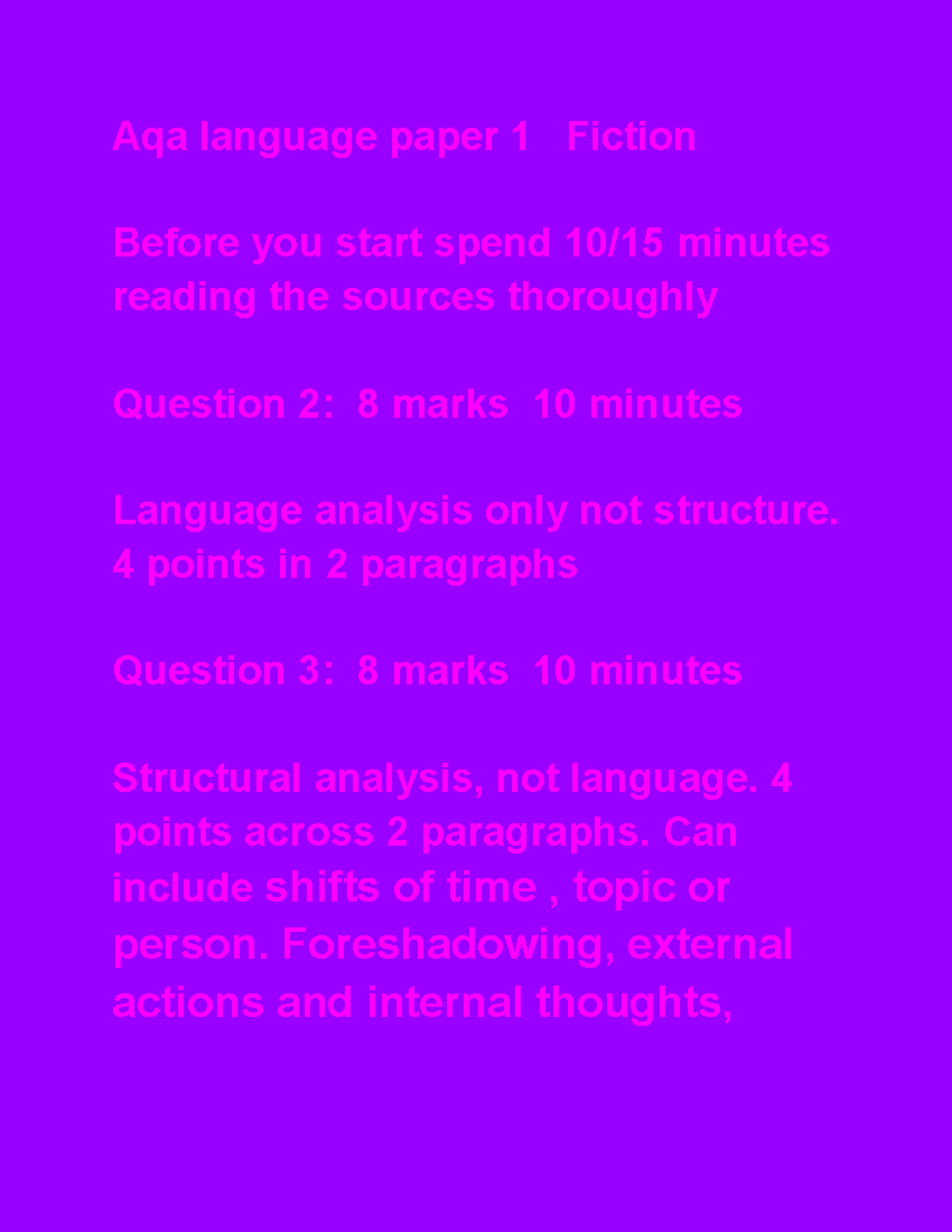 How to answer questions in language papers - Aqa language paper 1 ...