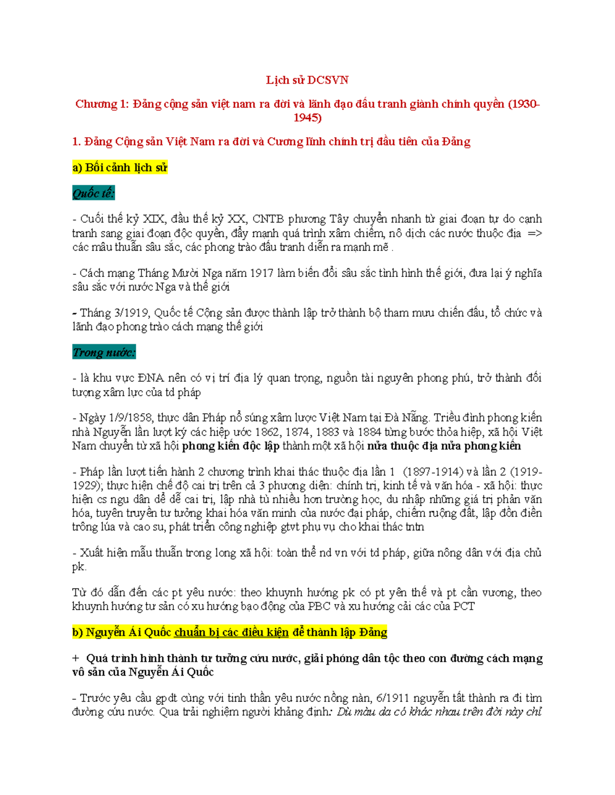 Lịch sử Dcsvn (Tham khảo - Hà Nội) - Lịch sử DCSVN Chương 1: Đảng cộng ...