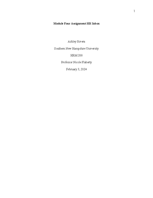 Bus 206 module six - 1 Module Six Assignment Ashley Rivera Southern New Hampshire University BUS ...