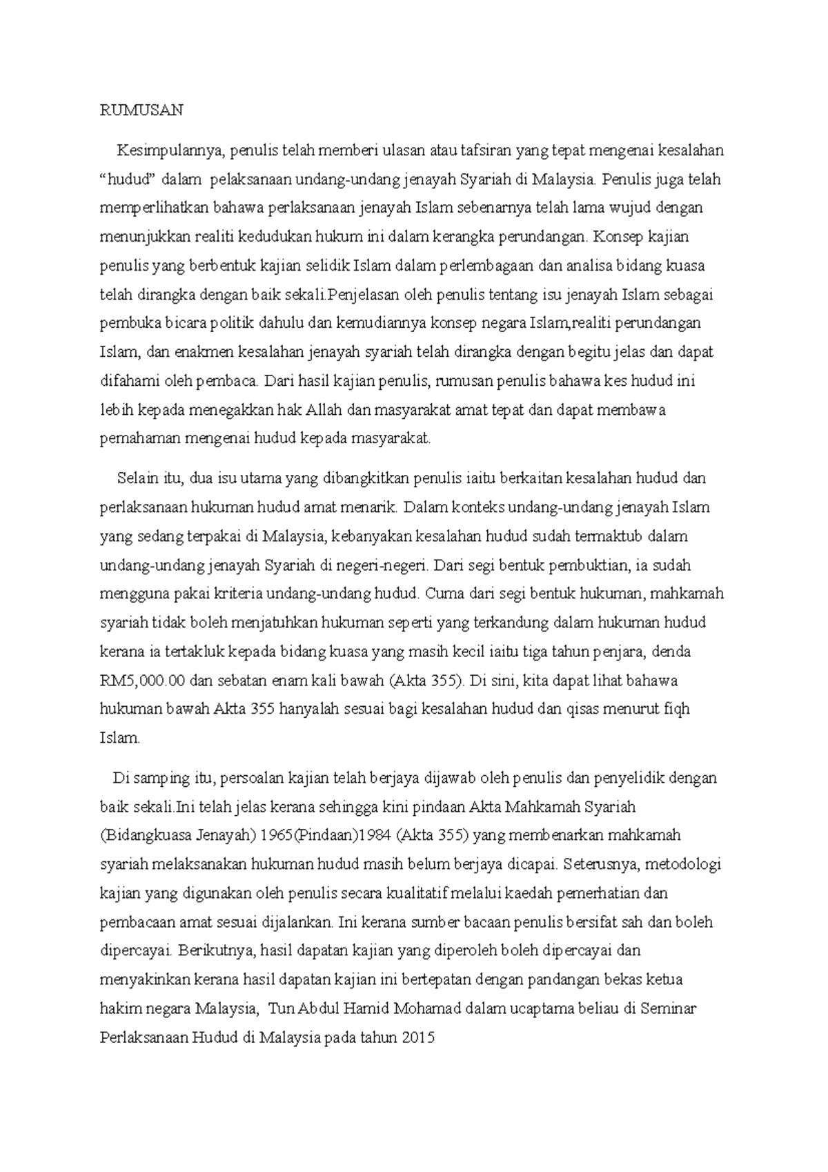 Rumusan artikel ctu 555 new - RUMUSAN Kesimpulannya, penulis telah memberi ulasan atau tafsiran ...