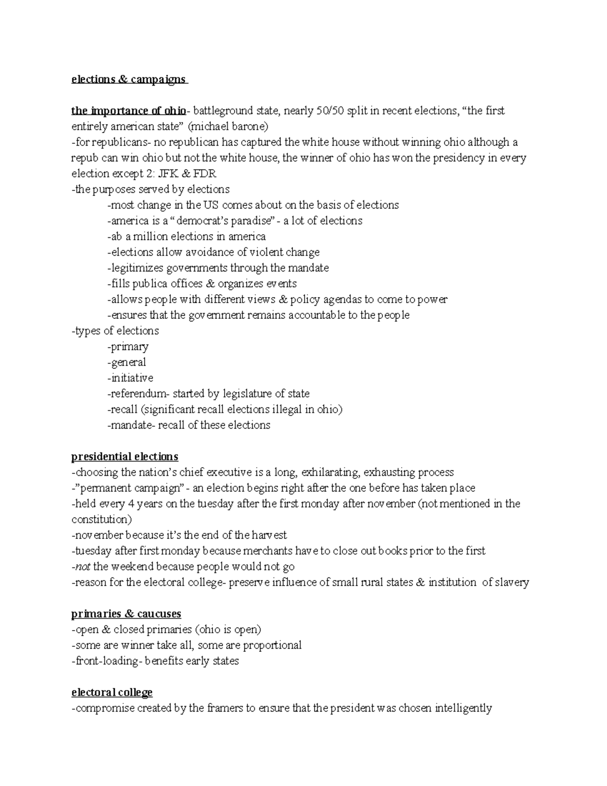 Politics 10-3-17 - Professor Richard Robyn notes directly from ...