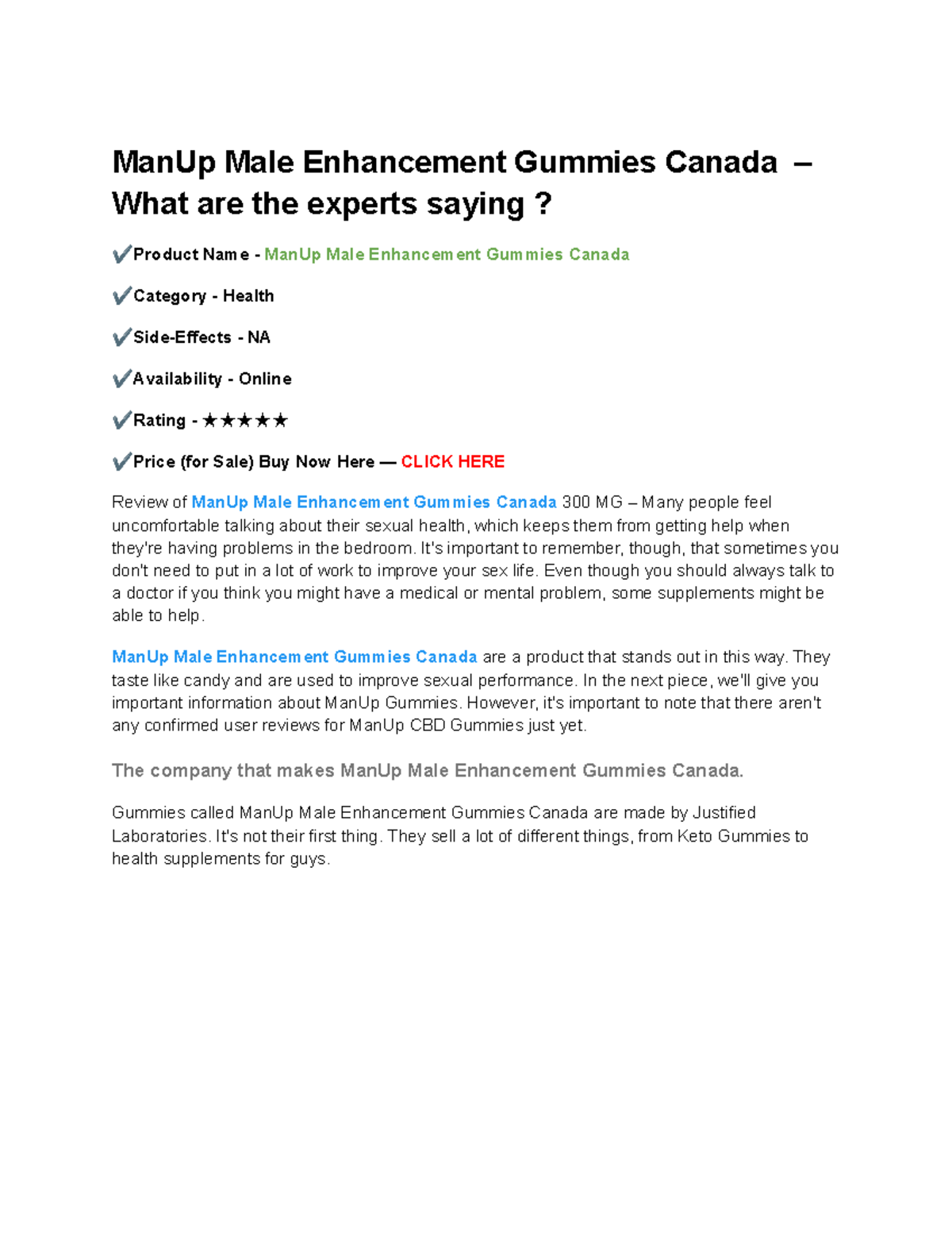 Man Up Male Enhancement Gummies Canada – What are the experts saying ...