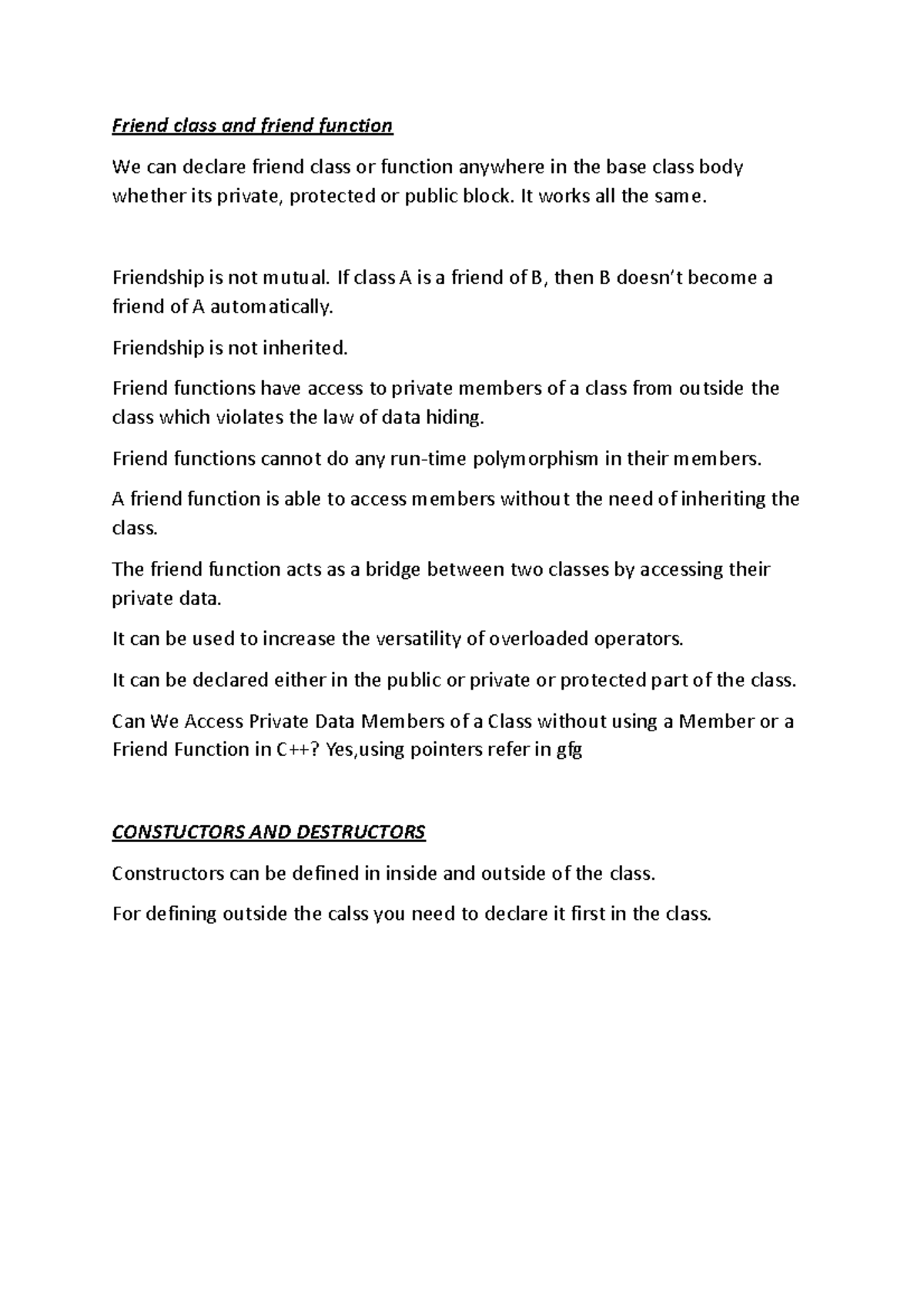 Oops - cc adsasd - Friend class and friend function We can declare friend class or function ...