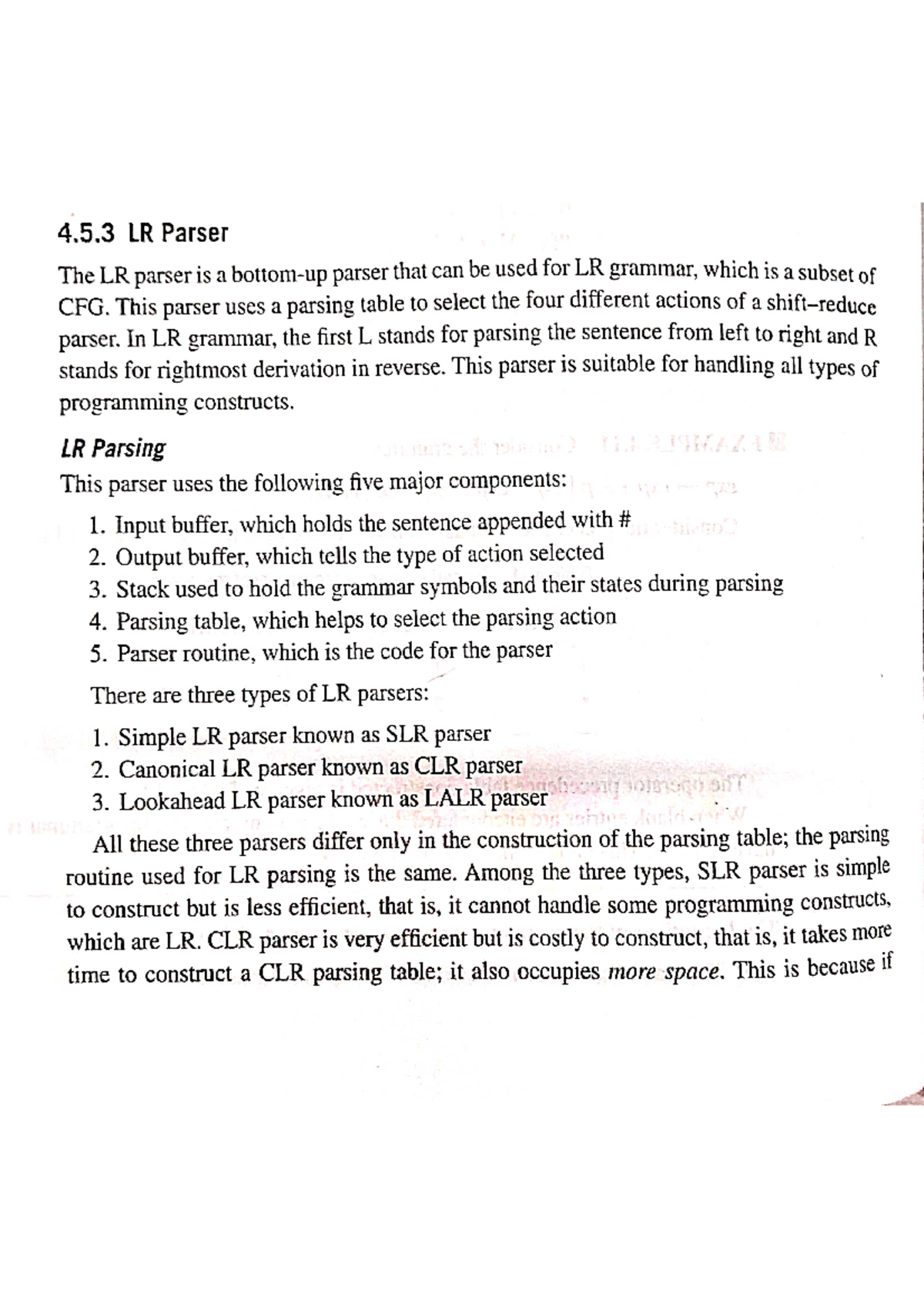 LR Parsers Details and Example - 4.5 LR Parser The LR parser is a parser that can be used for LR ...