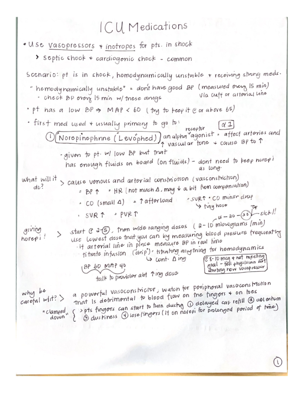 ICU Med notes - CVargas - ICU meds - NUA 460 - Studocu