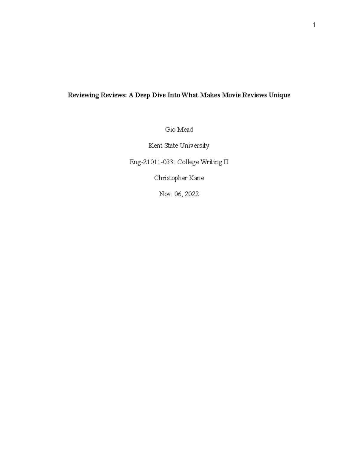 Major Assignment 2 - Course work for college writing 2. - Reviewing ...