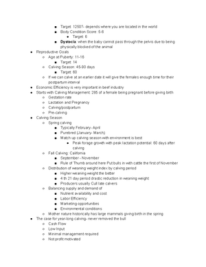 ASCI-221 31-40 - Lecture notes for Intro to Beef Production ASCI 221 ...