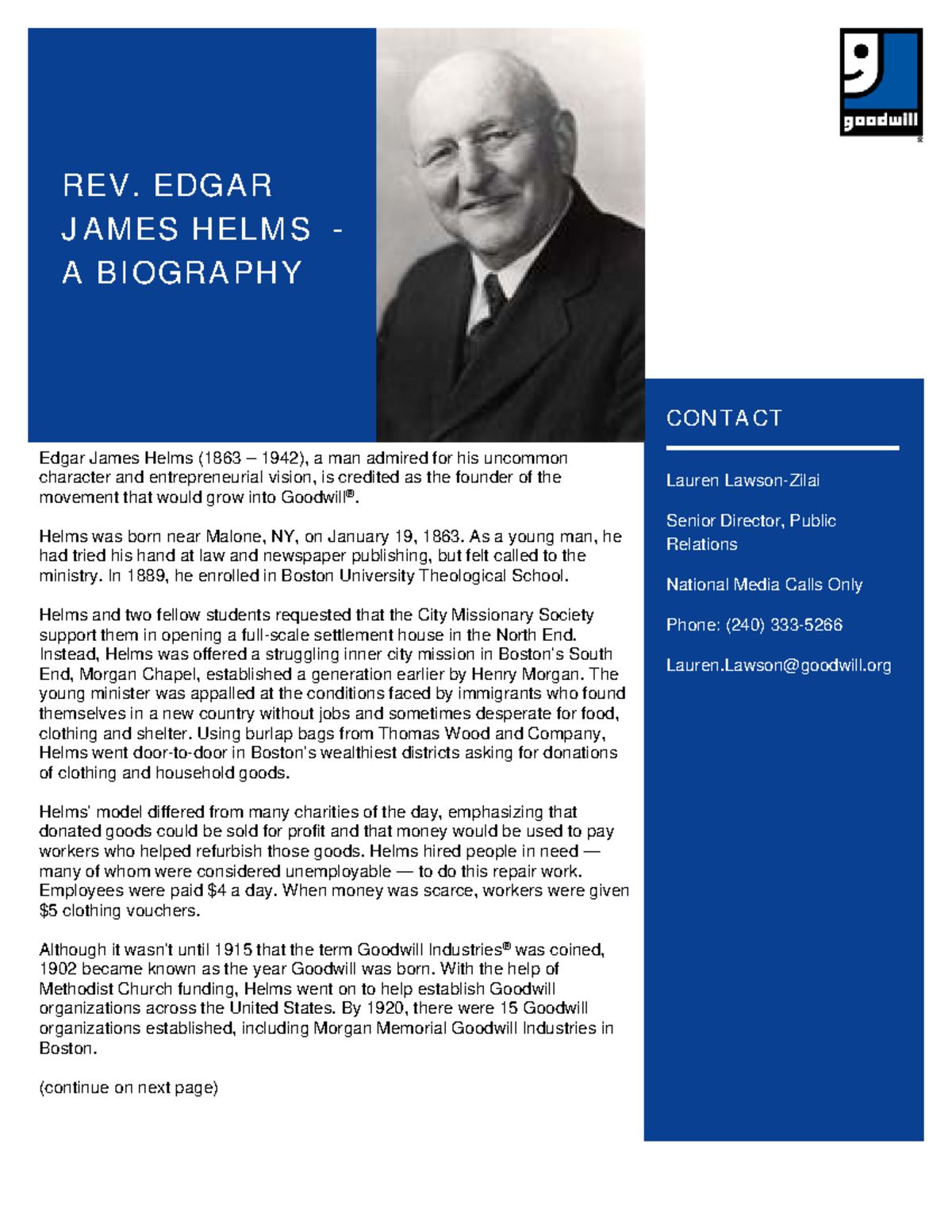 Edgar-J - rsdeee deteet - REV. EDGAR JAMES HELMS - A BIOGRAPHY CONTACT ...