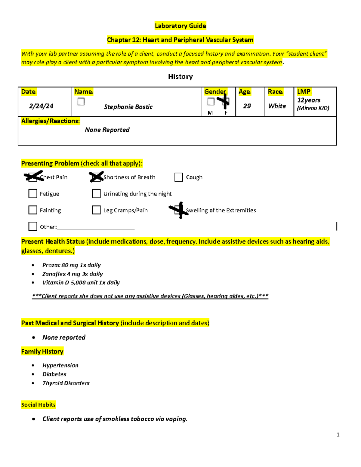 Laboratory Guide Heart Pvs Fa 16 1 Laboratory Guide Chapter 1 2