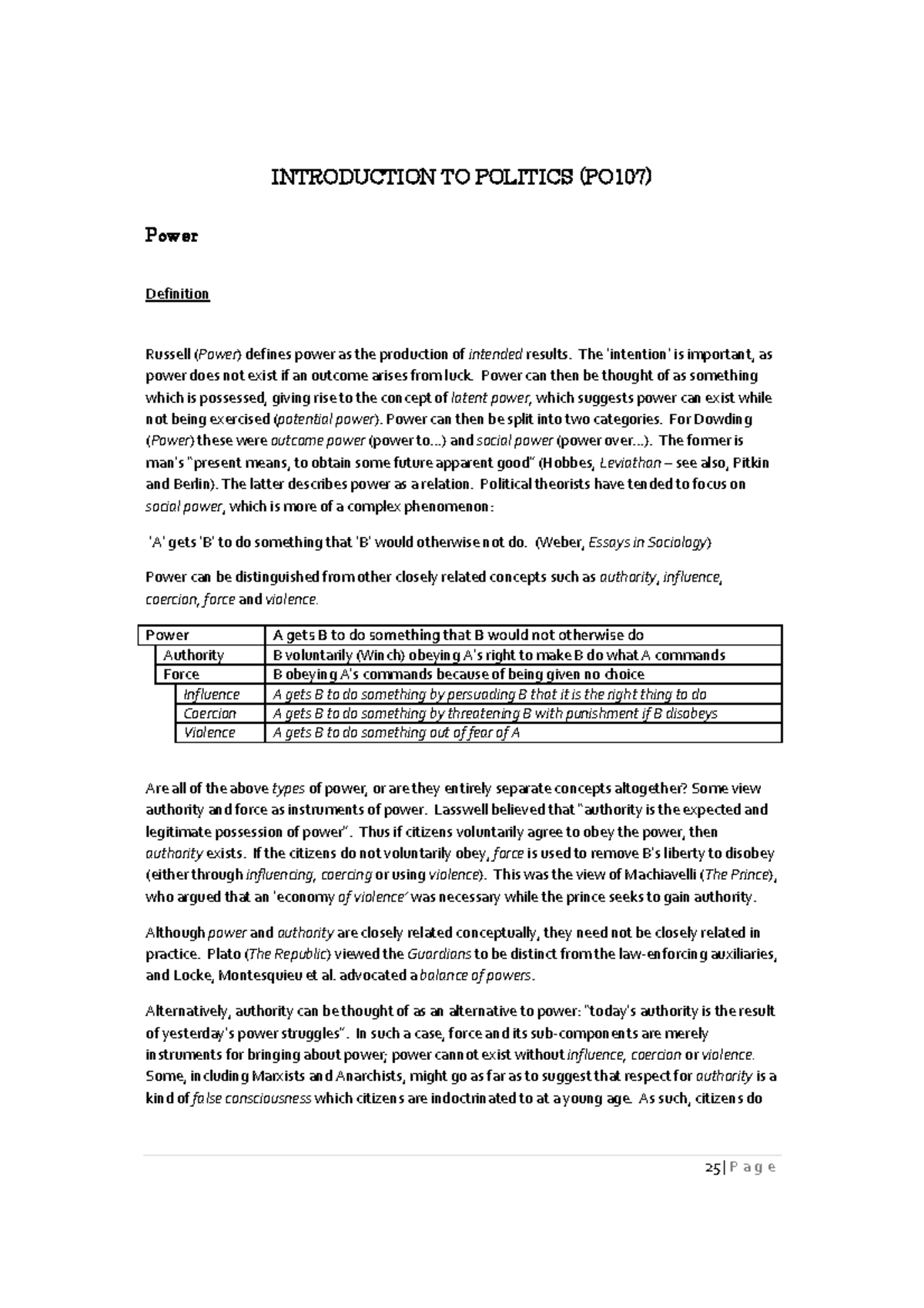 Intro to Pol Notes - By Steven Kettle for Terms 1 and 2 - INTRODUCTION ...
