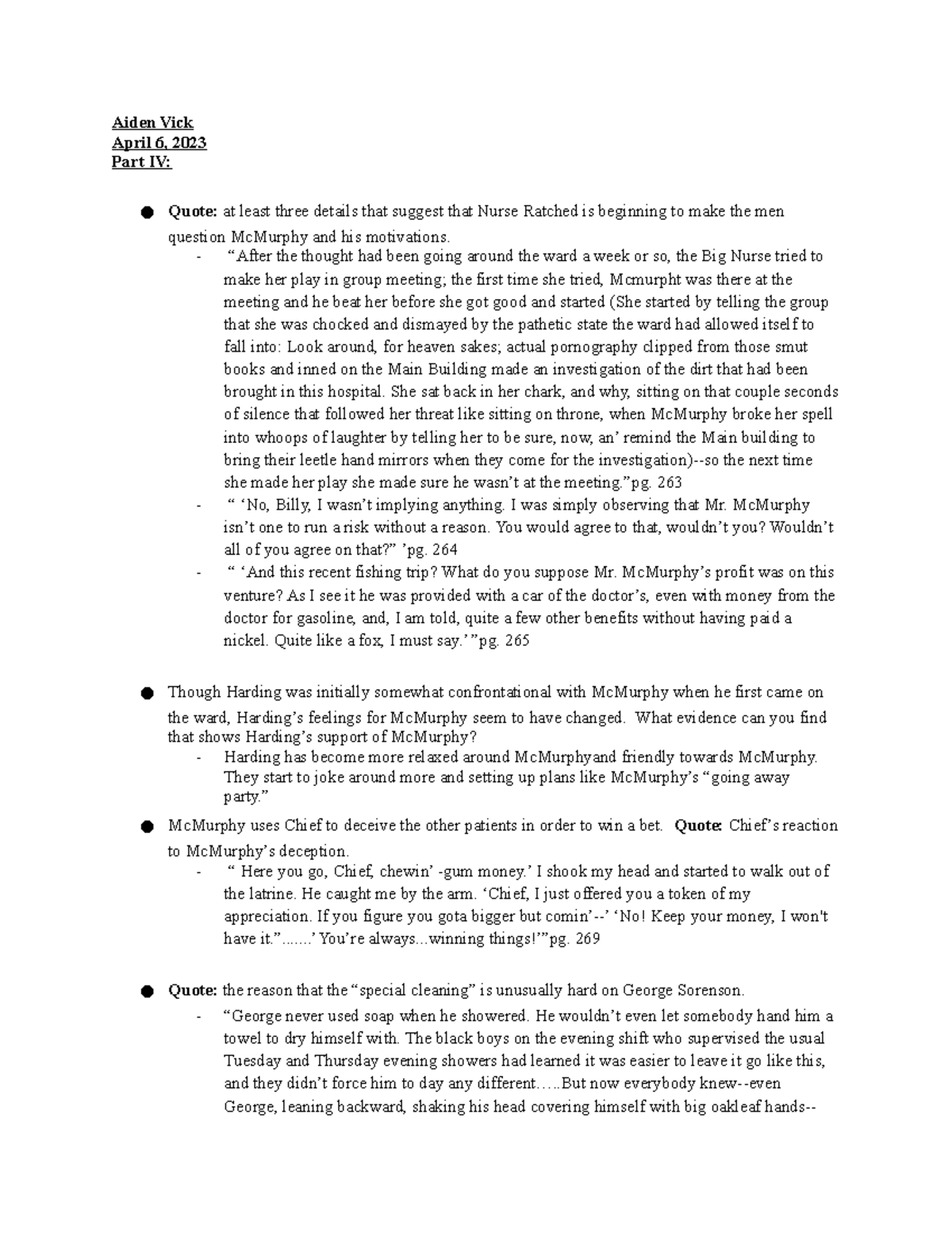 Part IV - Annotations for book. - Aiden Vick April 6, 2023 Part IV ...