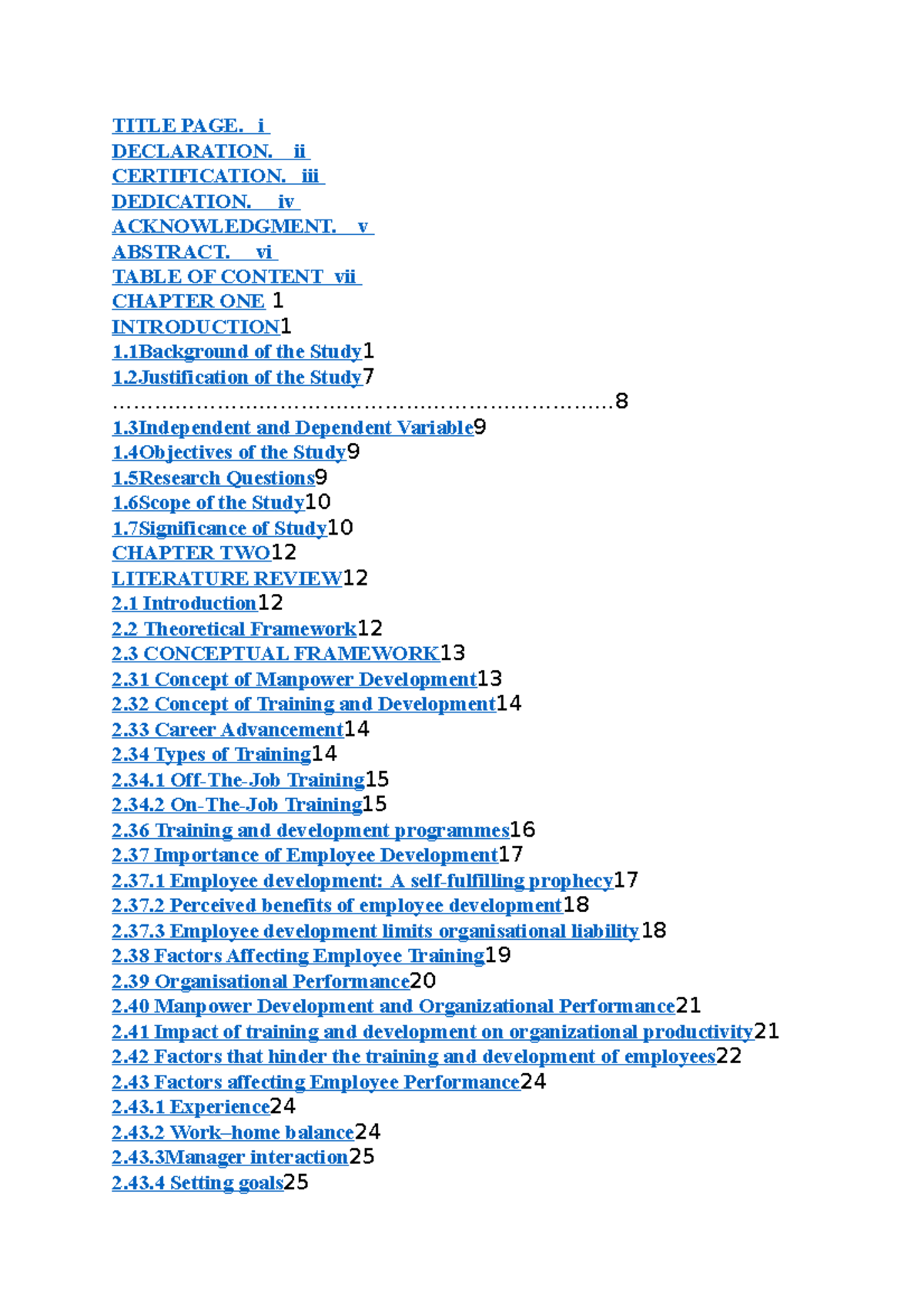 Document - TITLE PAGE. i DECLARATION. ii CERTIFICATION. iii DEDICATION ...