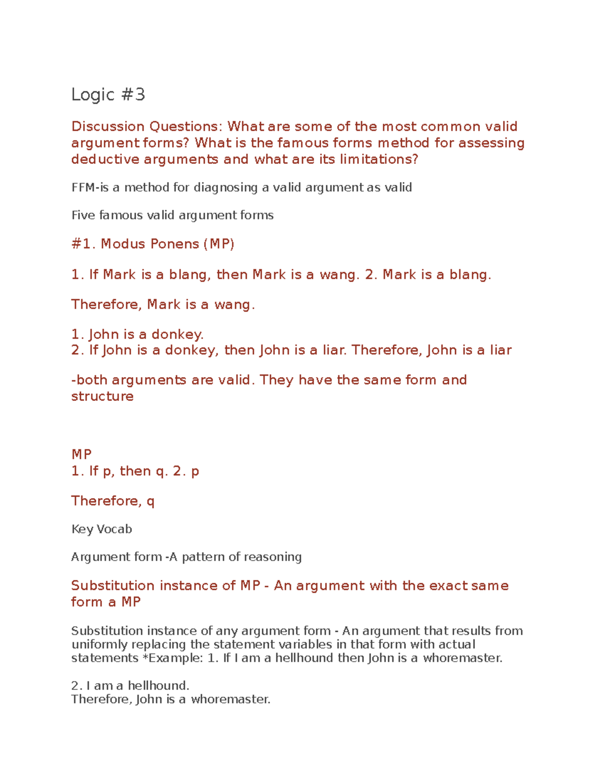 Logic 3 notes - PHIL 1301 - CTC - Studocu