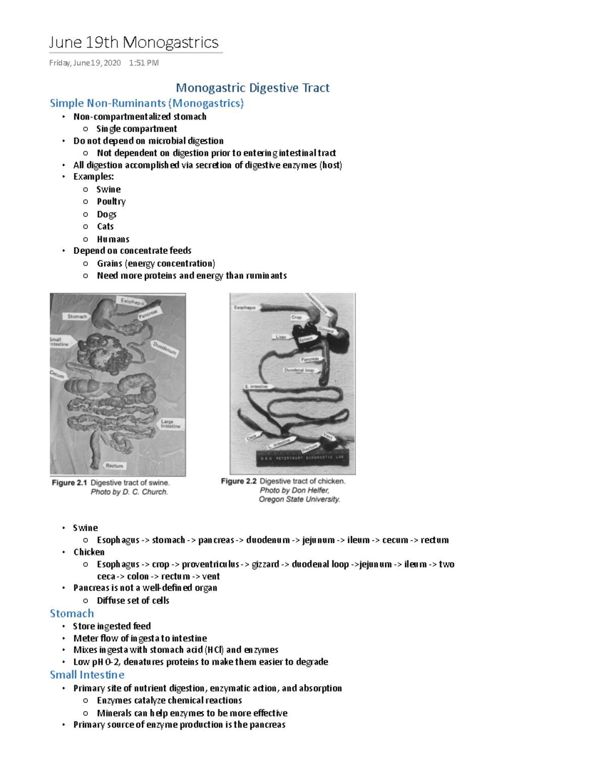 Monogastrics - monogastric notes Dovs - June 19th Monogastrics Friday ...