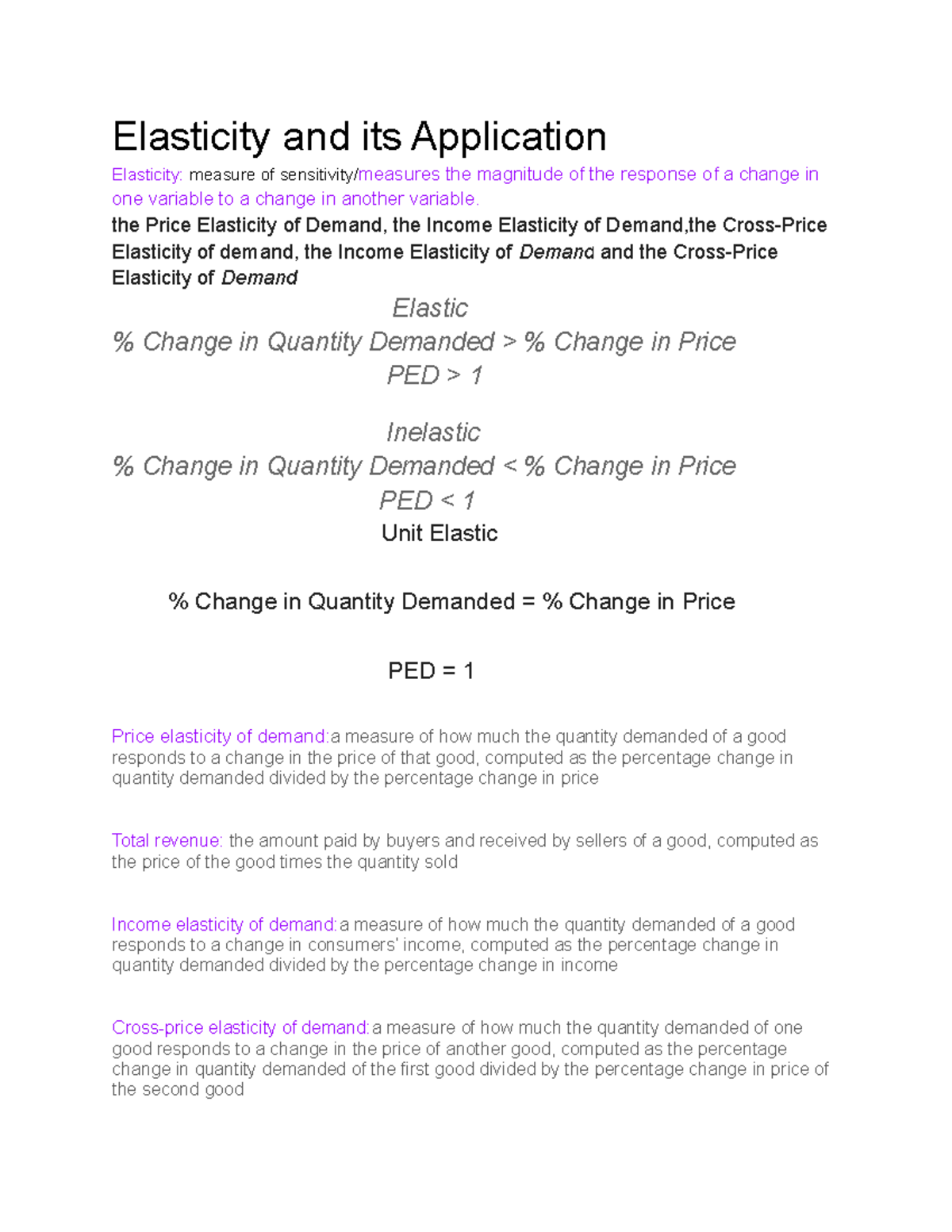 Module 5 -module 5 - Elasticity and its Application Elasticity: measure of sensitivity/measures ...