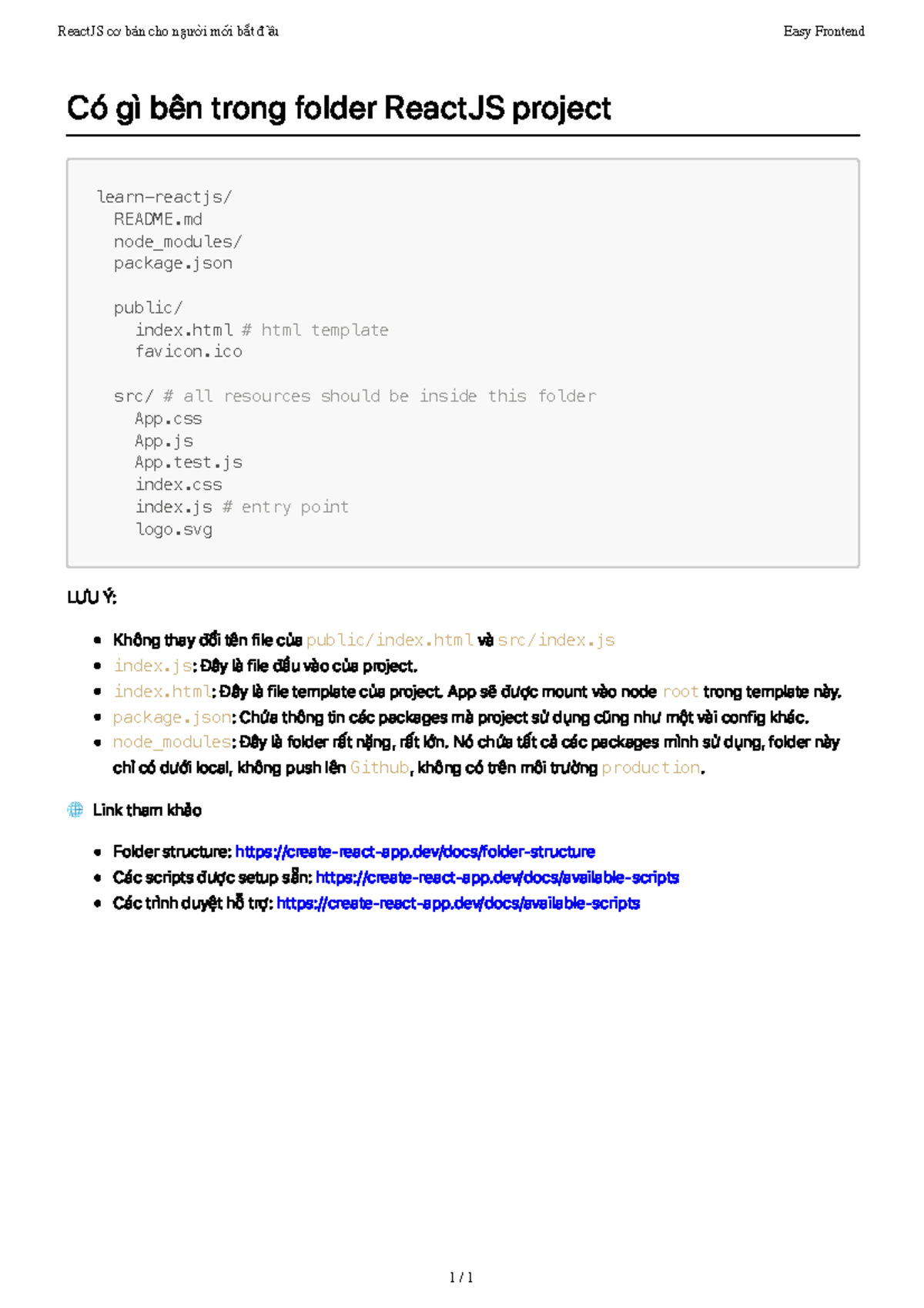 Reactjs 06 Folder Structure Reactjs Cơ Bản Cho Người Mới Bắt đầu Easy Frontend 1 1 Có Gì Bên