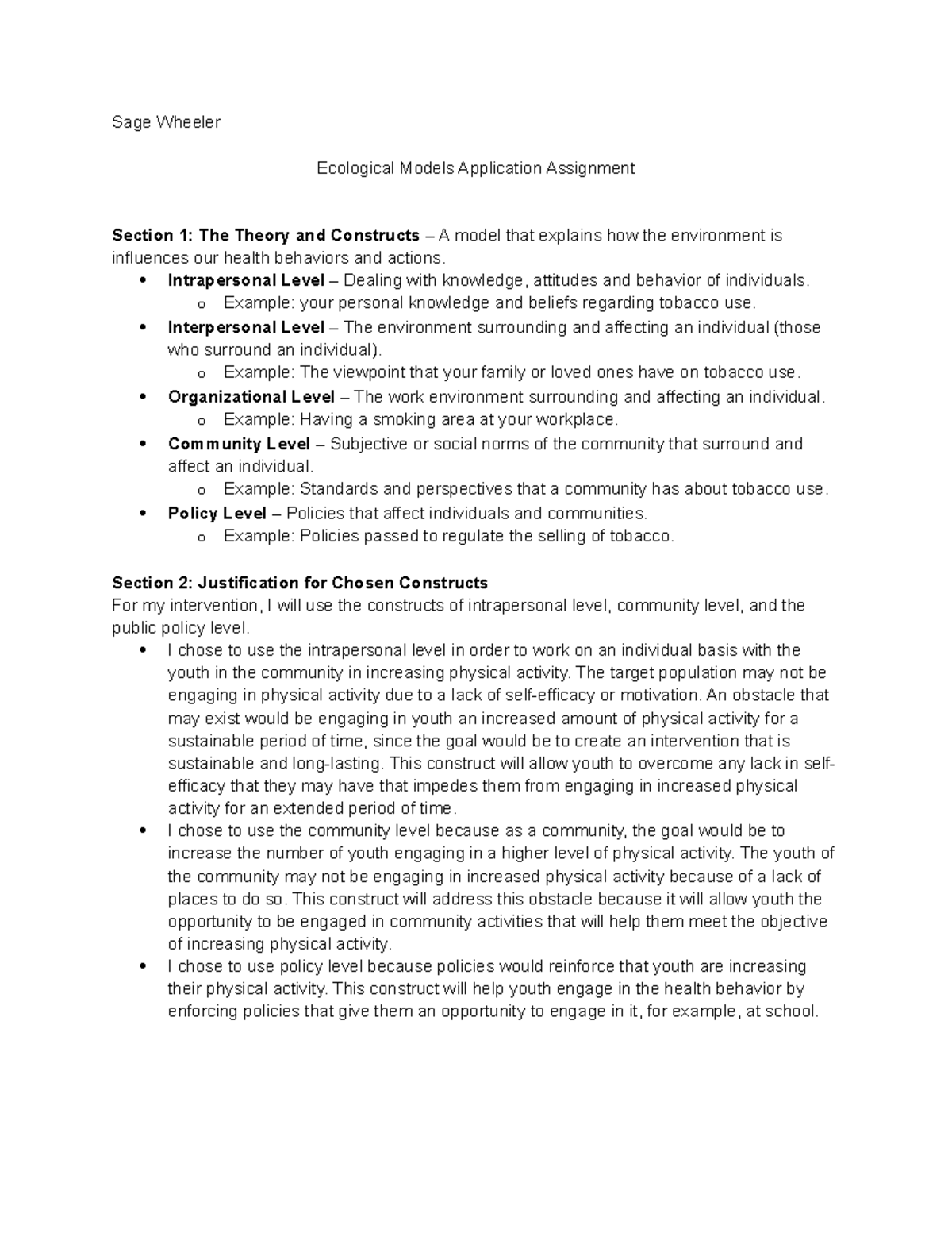 EM Application Assignment - Sage Wheeler Ecological Models Application Assignment Section 1: The ...
