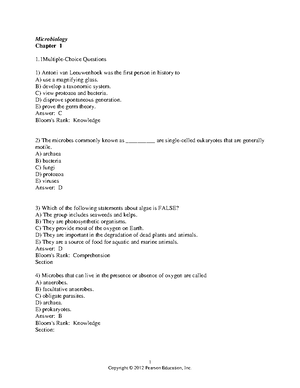 Ch review Bacteria and Eukar test bank-3-1 - 1 Microbiology Chapter ...
