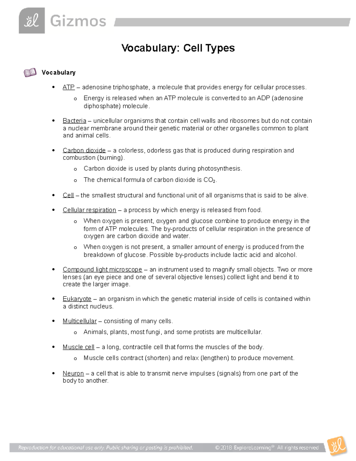 Cell Types Vocab - yes - 2018 Vocabulary: Cell Types Vocabulary ATP ...