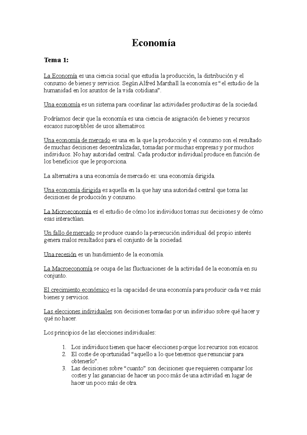 Economía - swnjswnws - Economía Tema 1: La Economía es una ciencia ...