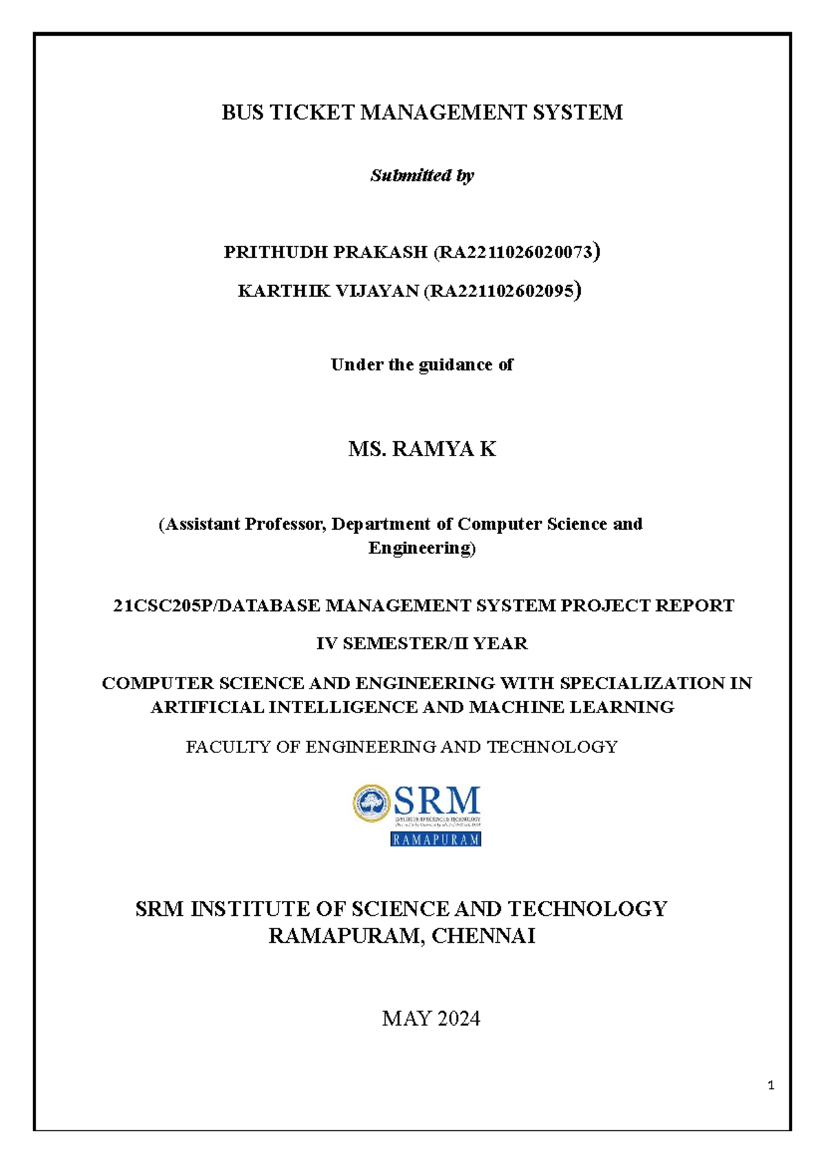 DBMS 2024 BUS Ticket Management System Original word - BUS TICKET ...