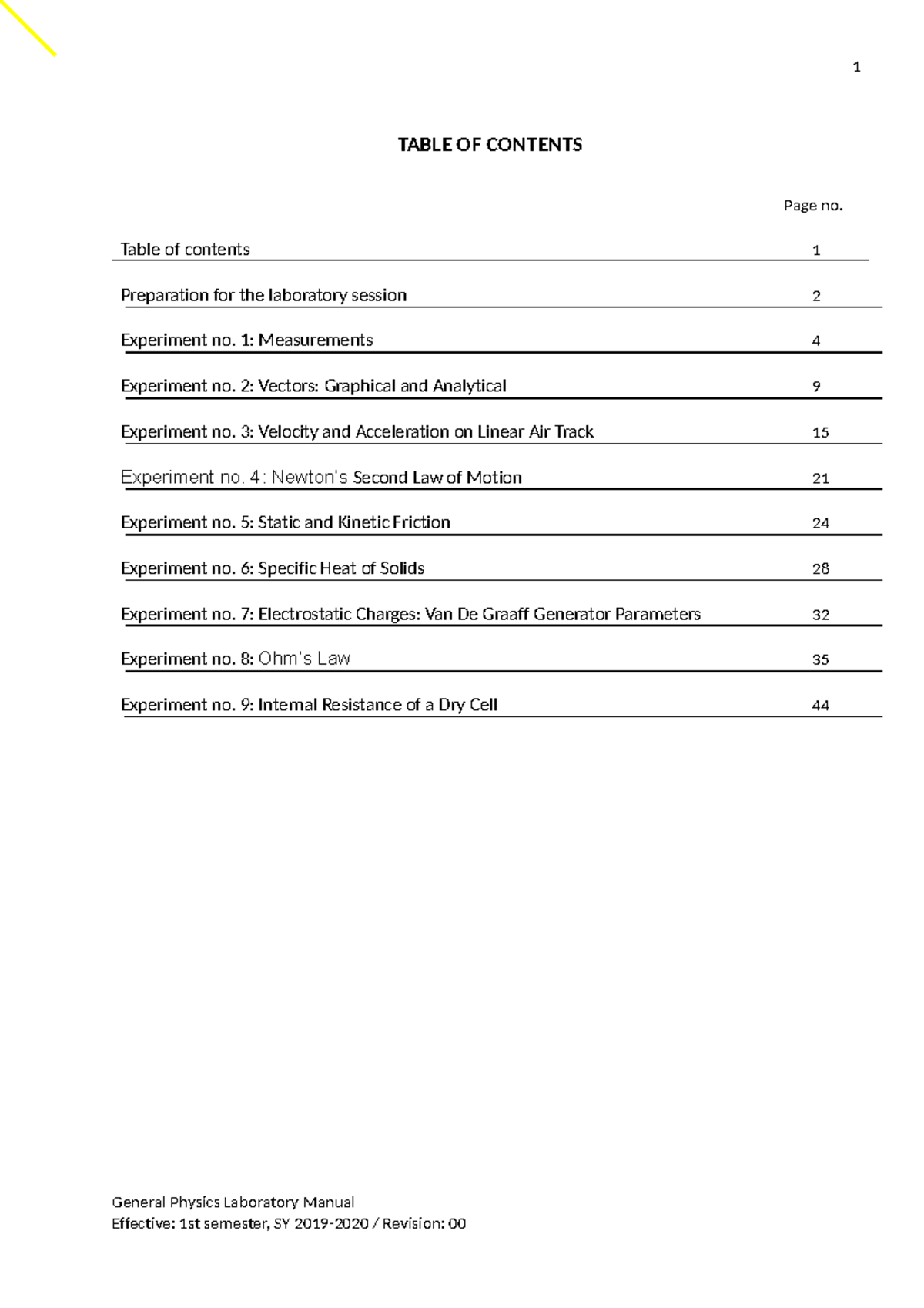 L Physgenlabexp 03 - WQERWRWQ - General Physics Laboratory Manual Table ...