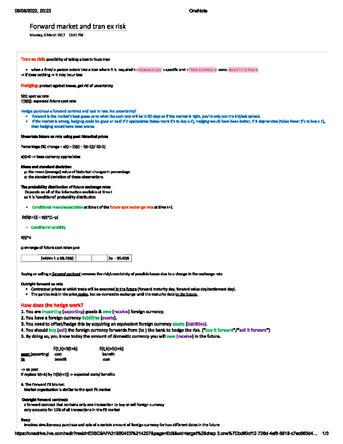FIN241 Week 3 Forward Market and Transfer Exchange Risk - 20:23 OneNote ...