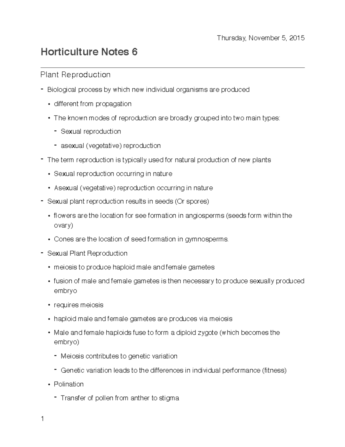 Horticulture test 6 - Lecture notes Unit 6 - Horticulture Notes 6 Plant ...