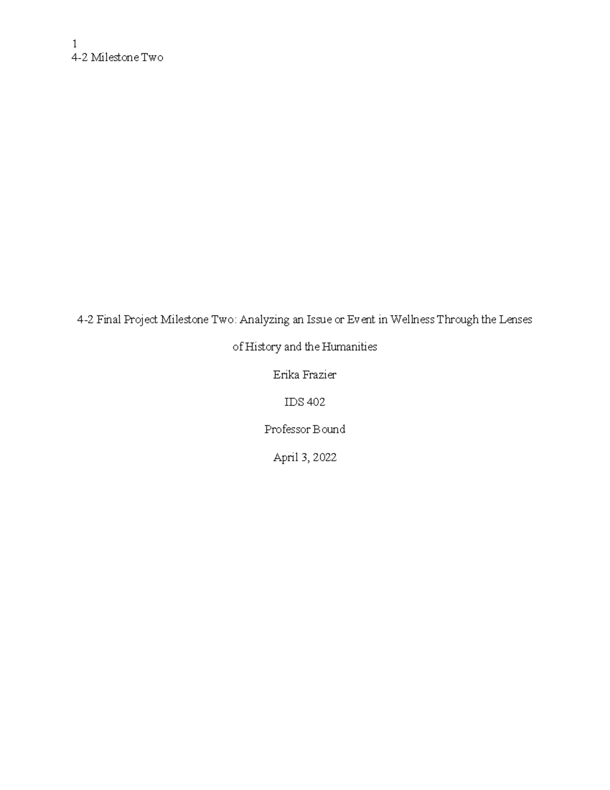 IDS 402 4-2 Milestone - 4-2 Milestone Two 4-2 Final Project Milestone ...