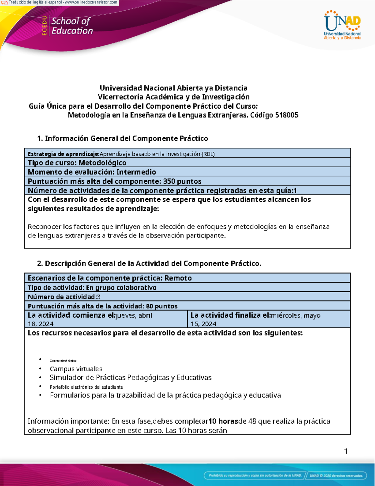 Guide for the Development of the Practical Component - Phase 4 - Simulated Scenario ...