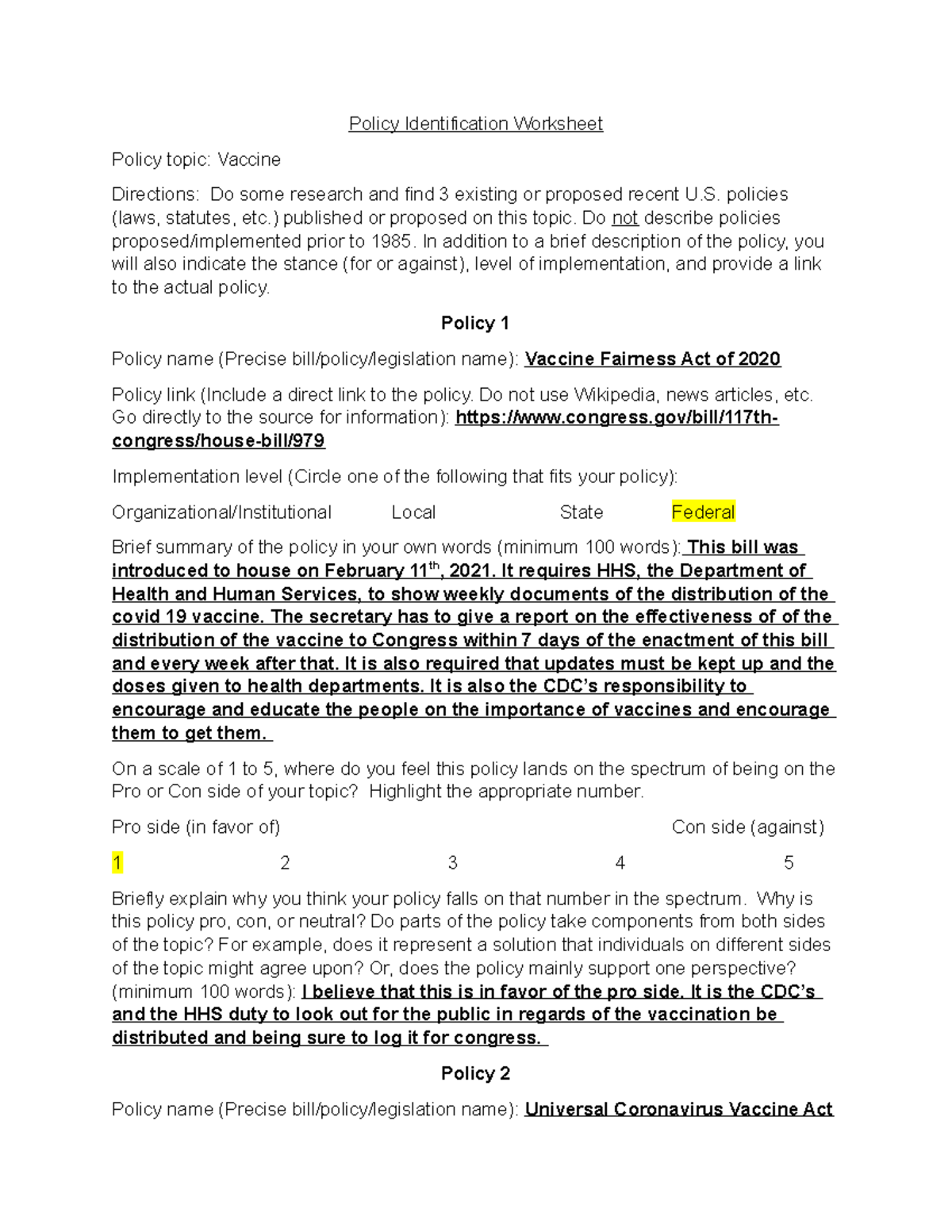 Policy Identification Worksheet Updated-2 - Policy Identification ...
