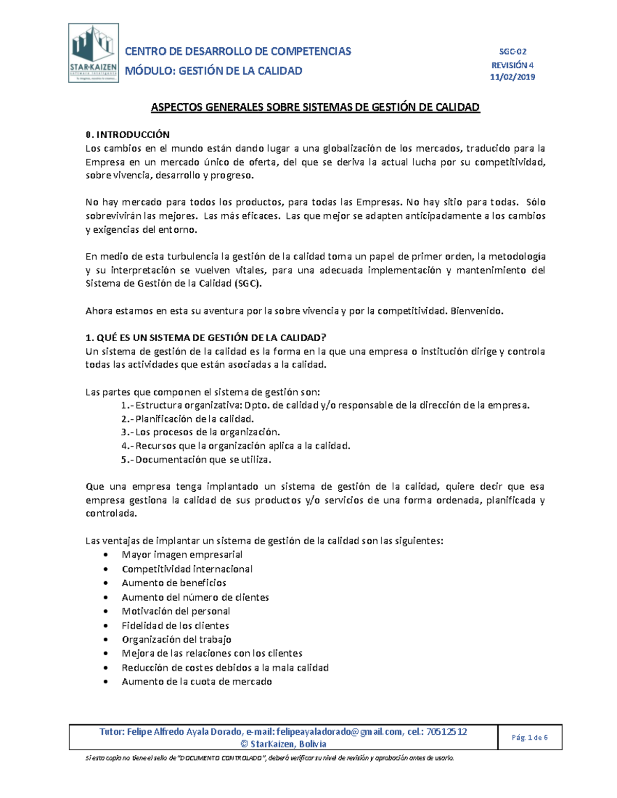 ASPECTOS GENERALES SOBRE SISTEMAS DE GESTIÓN DE CALIDAD - Warning: TT: undefined function: 32 ...