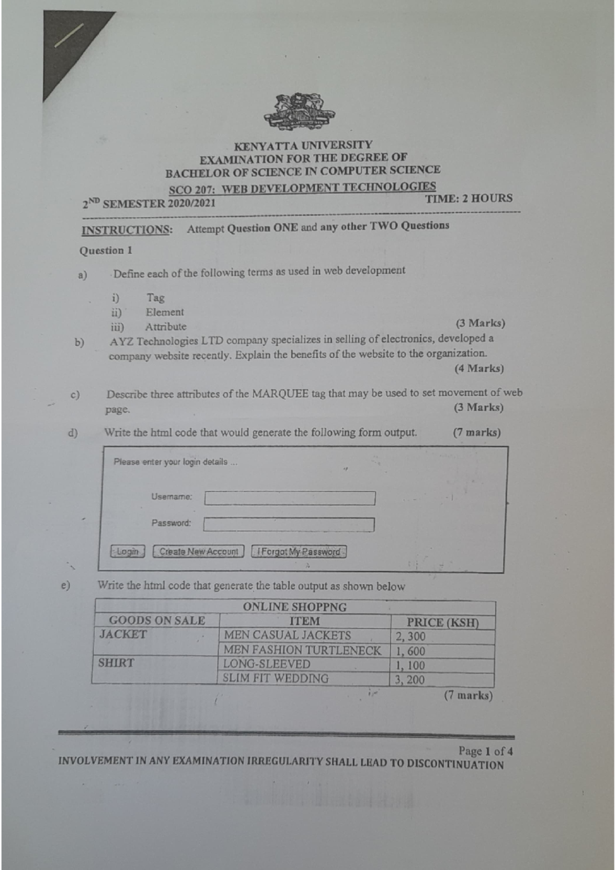 SCO207- Pastpaper(s) - Mathematics and computer science - Studocu