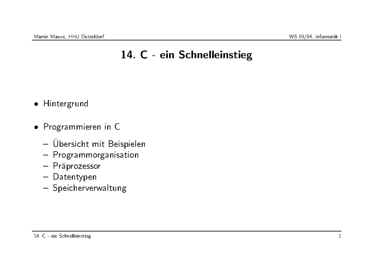 Kapitel 14 - Grundlagen der Softwareentwicklung und Programmierung - 14 ...