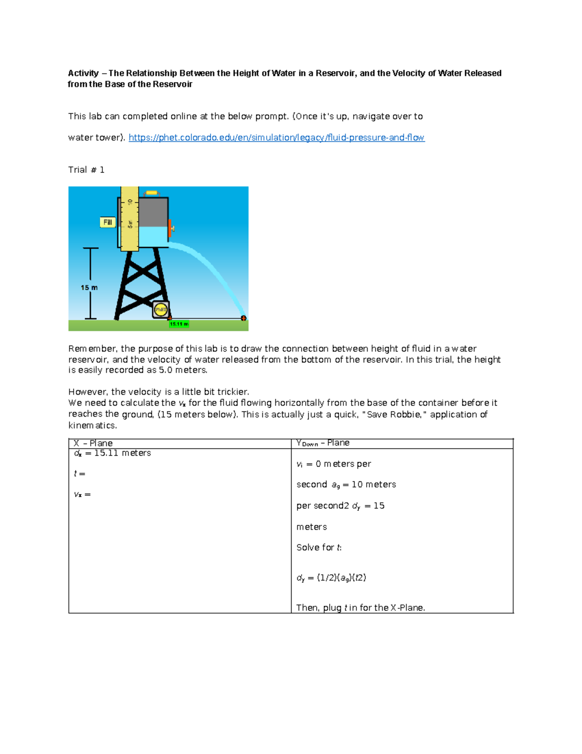 Activity-Fluids - Fluids activity for PHYS 241 - Activity – The ...