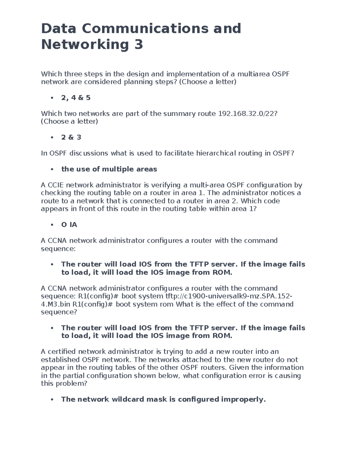 Data Communications and Networking 3 - Networking 3 Which three steps ...