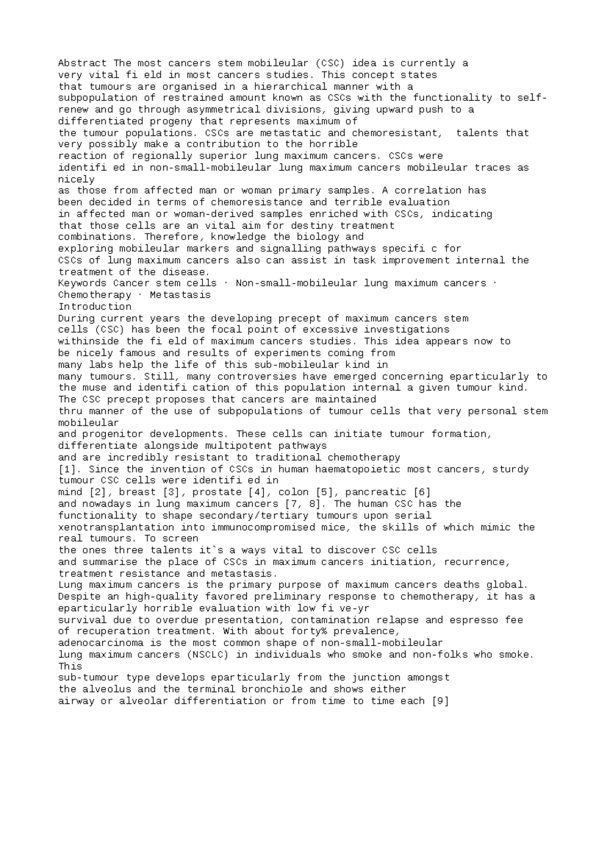 Download - Essay - Abstract The most cancers stem mobileular (CSC) idea ...