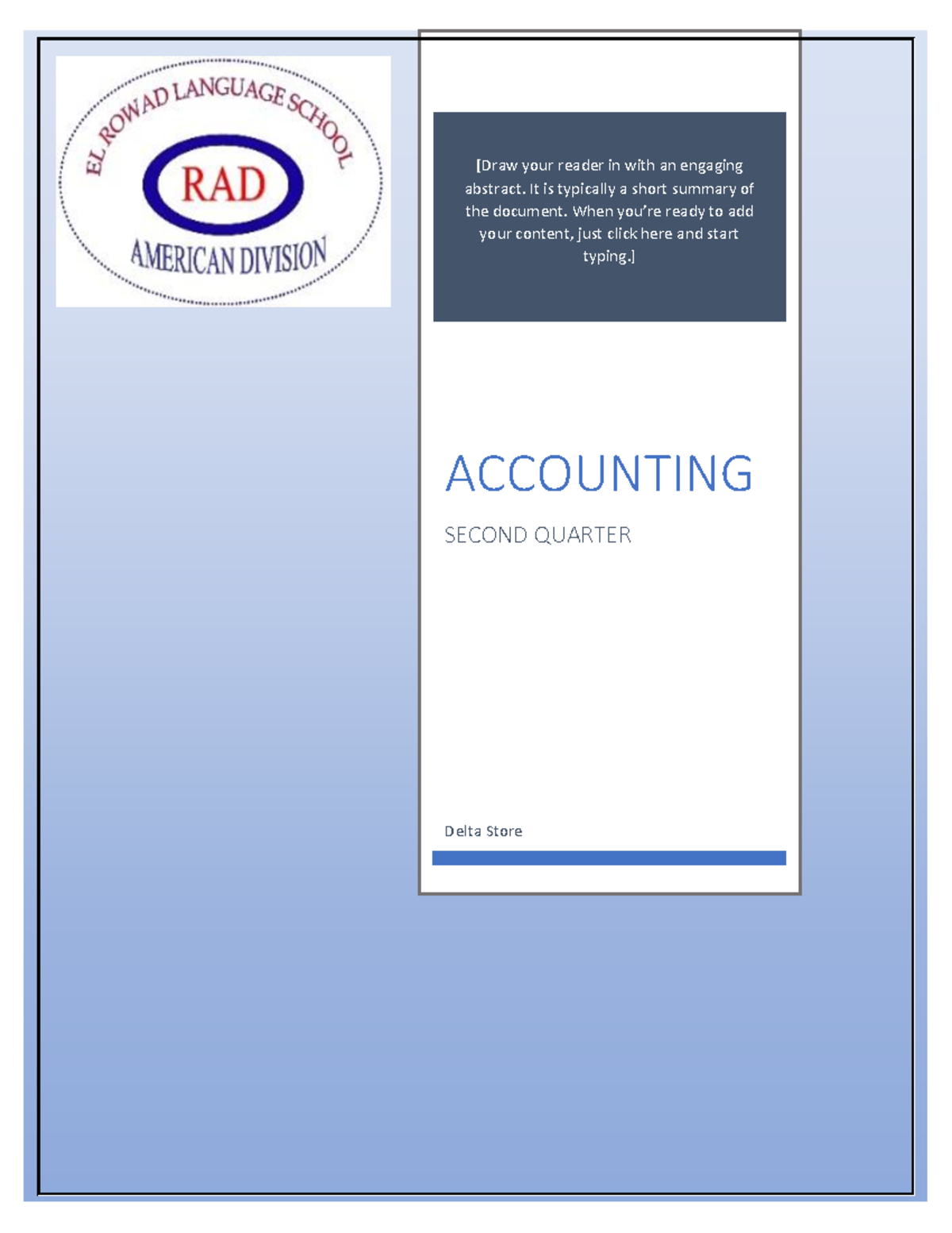 Financial accounting - [Draw your reader in with an engaging abstract ...