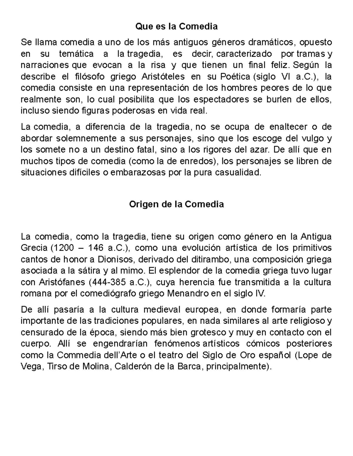 Exposicion Artistica - expocicion de curso 9no - Que es la Comedia Se ...