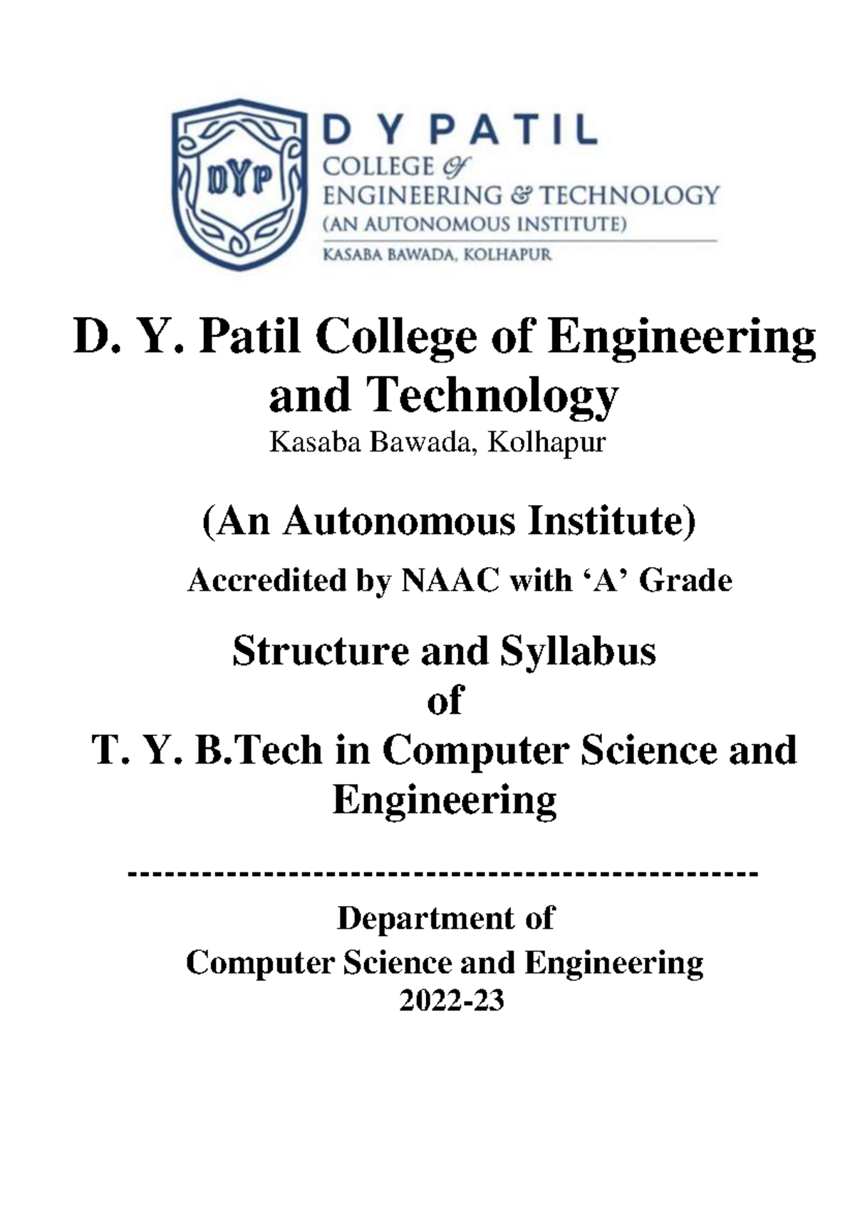 TY-CSE-1 - hello - D. Y. Patil College of Engineering and Technology ...
