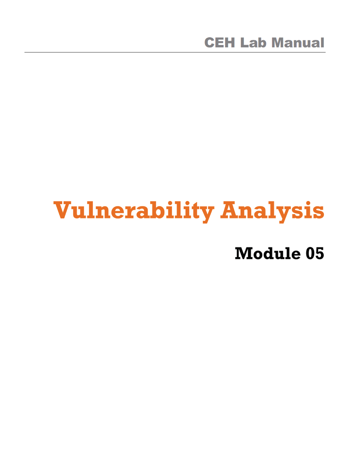 CEHv10 Labs Module 05 Vulnerability Analysis - information System security - DIU - Studocu