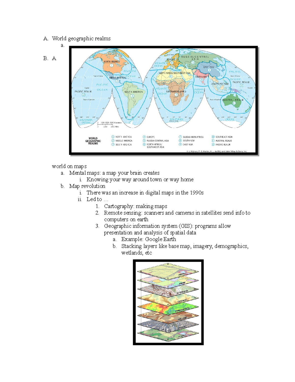 GEOG 102 Lecture notes - A. World geographic realms a. B. A world on ...