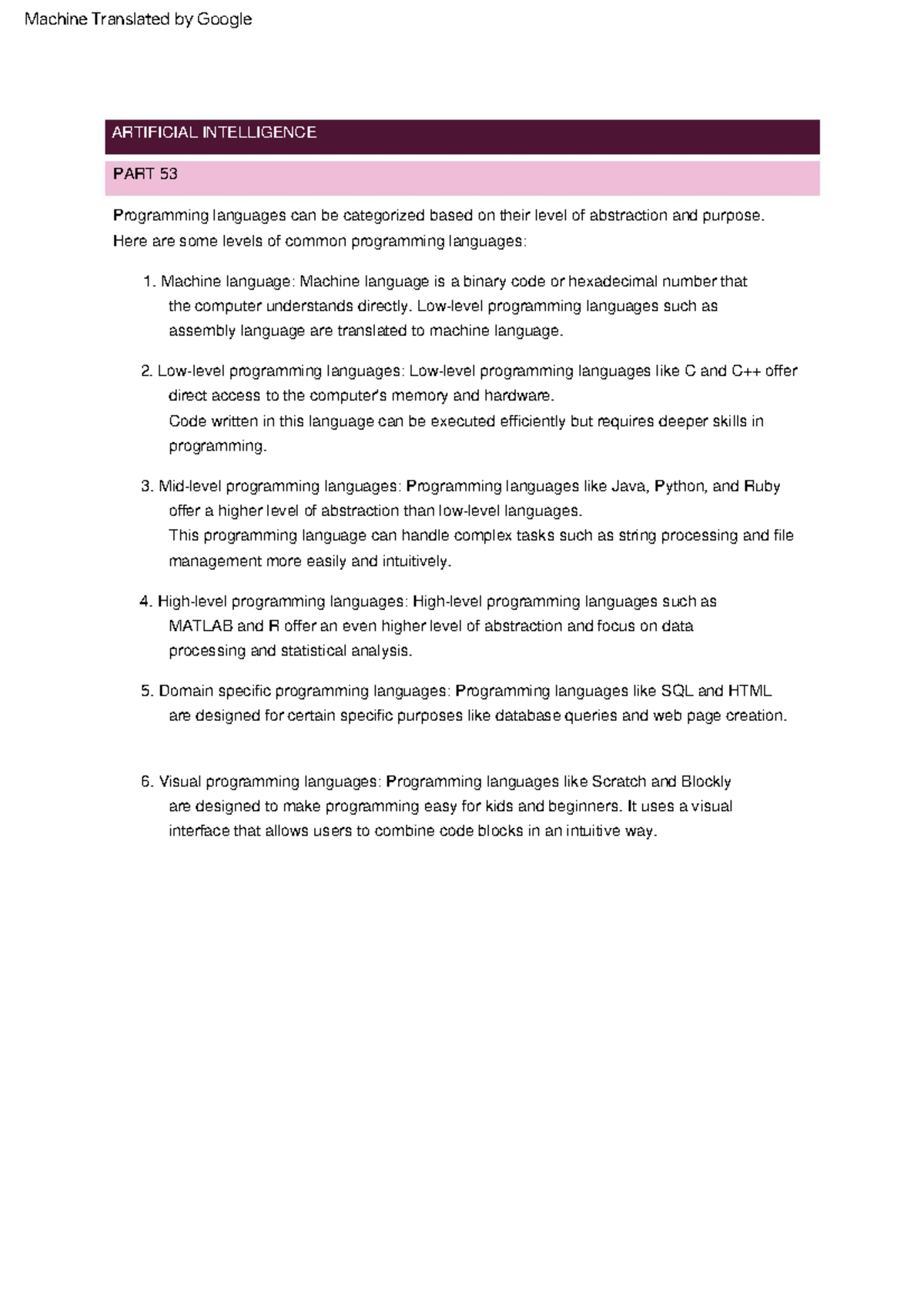 Machine Learning Part 53 Tingkat Bahasa Pemograman - ARTIFICIAL ...