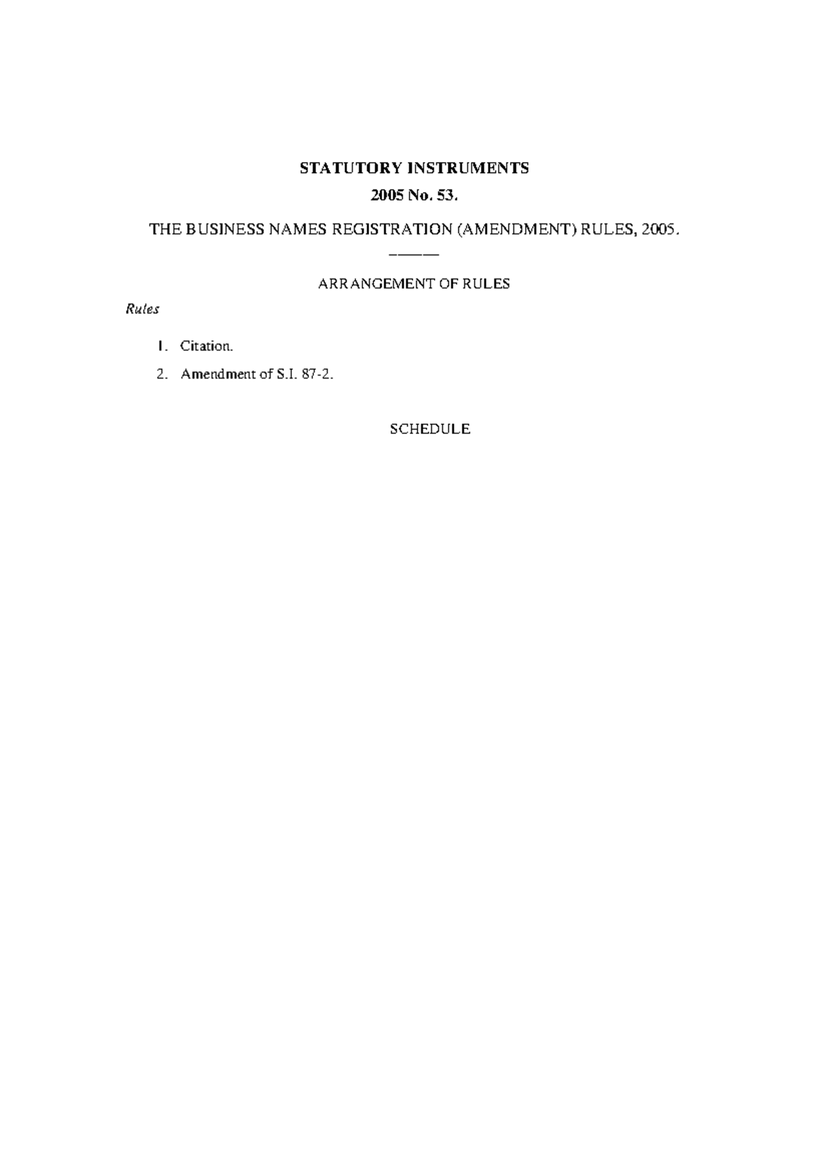 Business Names Registration Amendment Rules - Commercial Law ...