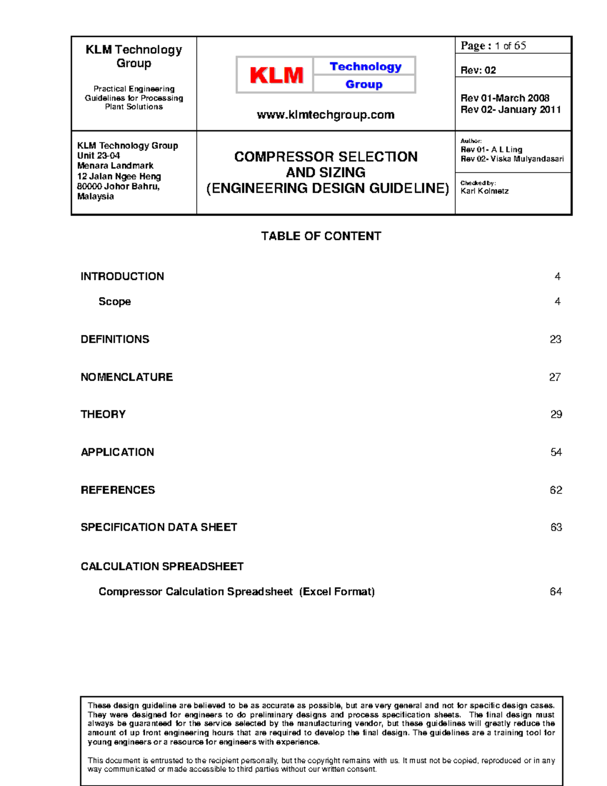 10- Engineering Design Guidelines - Compressors REV02 - KLM Technology ...