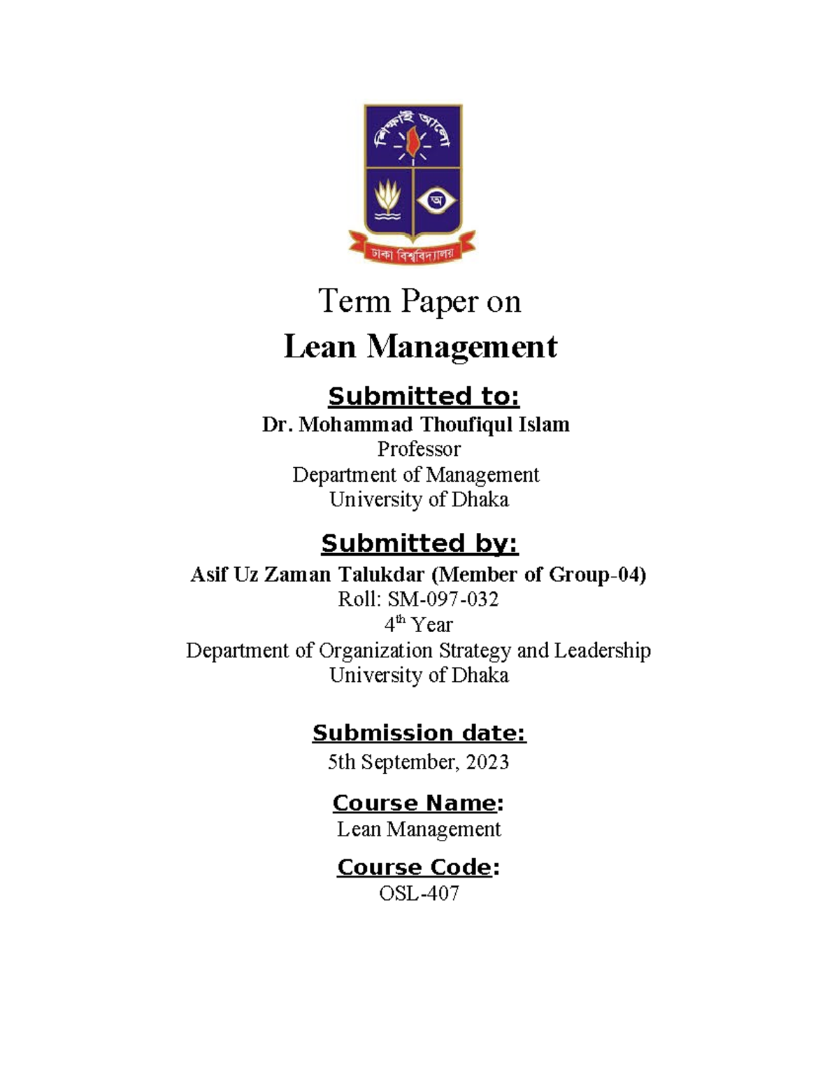 Lean-term-paper 32 - Lean Management practise - Term Paper on Lean ...