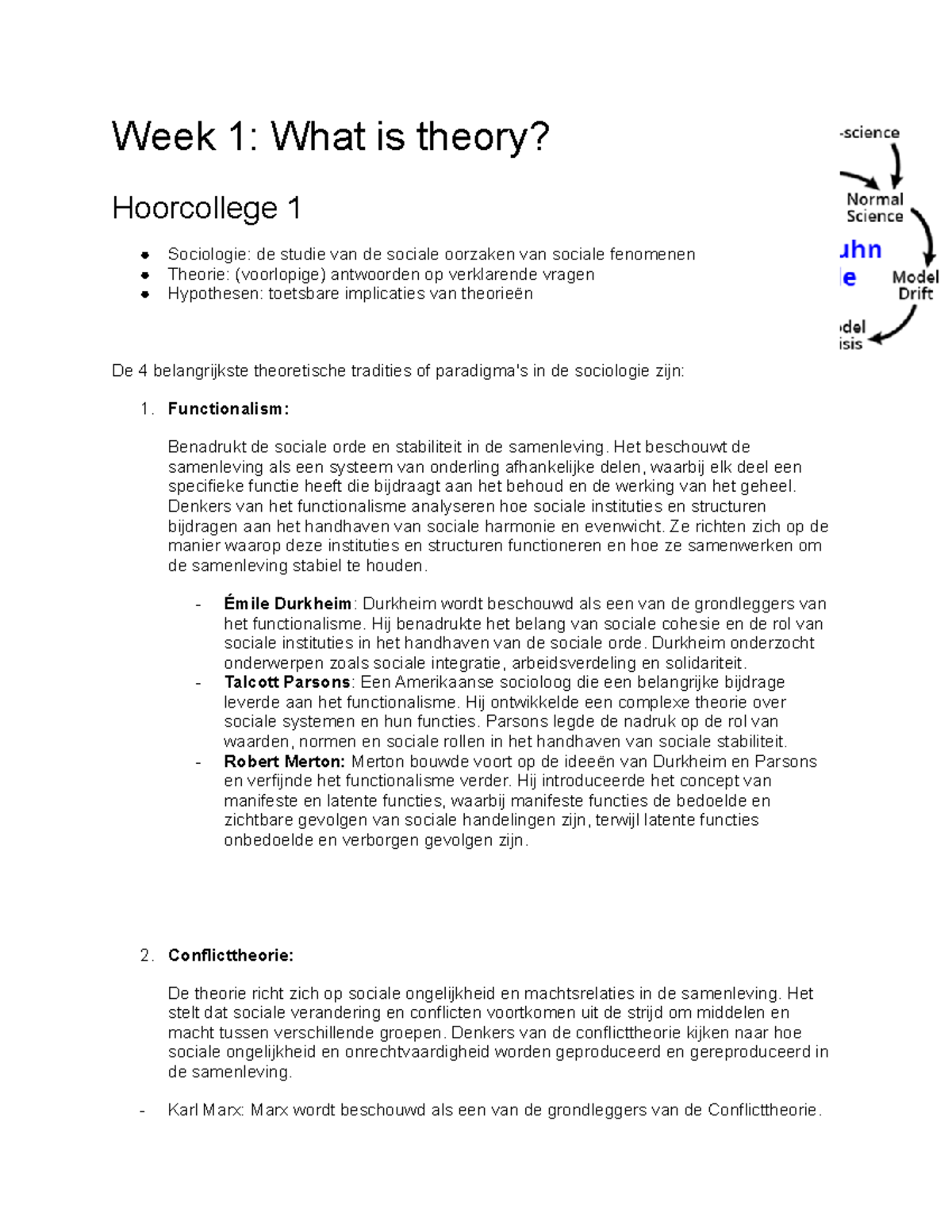 Contemporary sociological theories samenvatting - Week 1: What is theory? Hoorcollege 1 ...